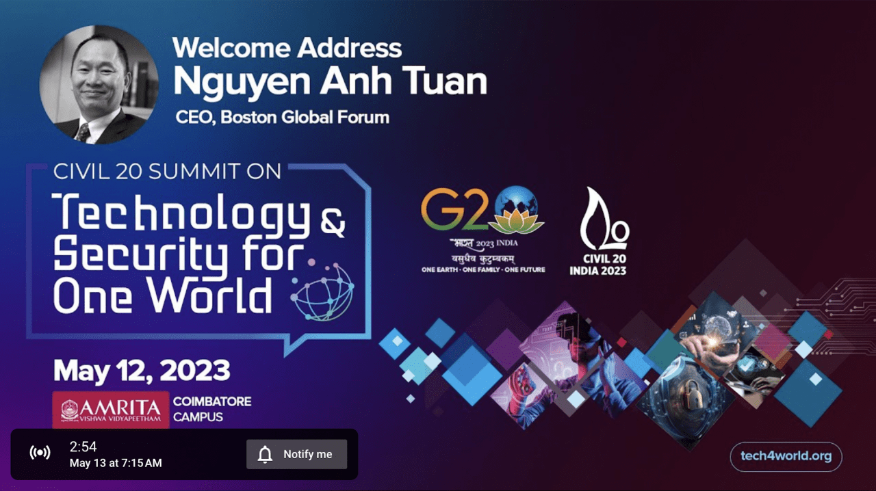 The C20 Technology and Security for One World Summit, G20 – C20 India ...